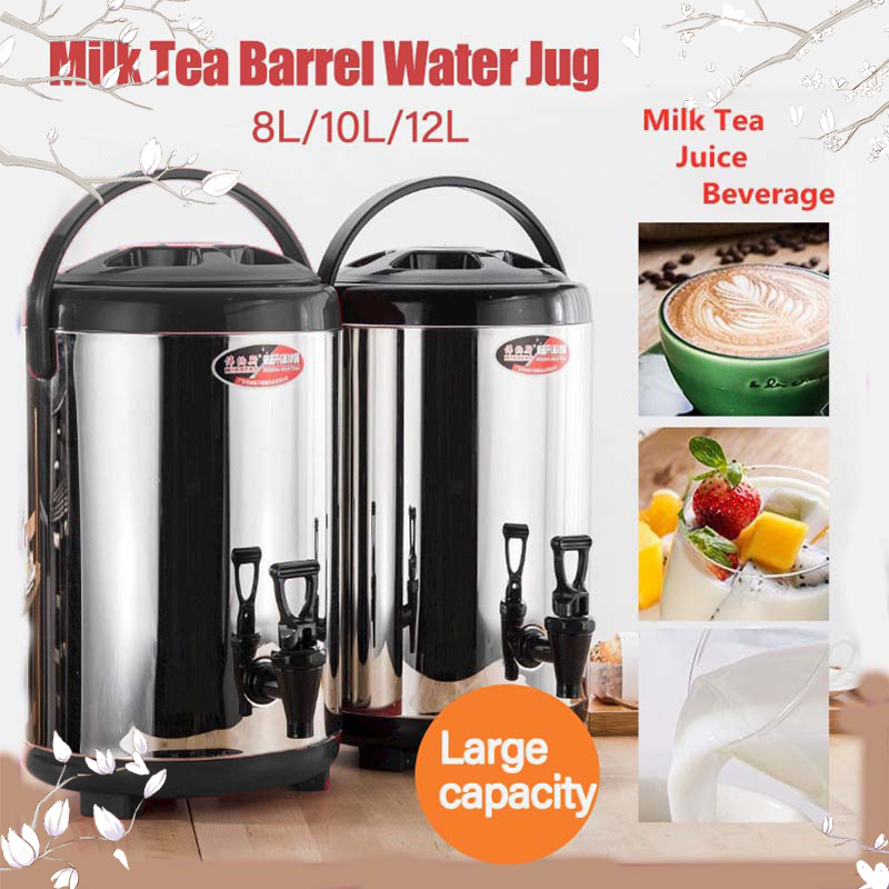 Milk Tea Bucket Milk Tea Barrel Water Jug Insulated Stainless Thermos ...