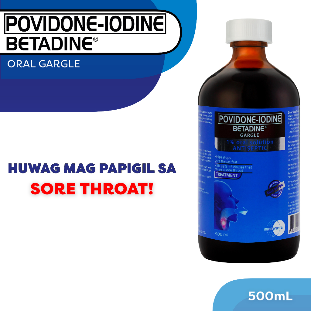 (Povidone-Iodine) BETADINE® Gargle 500mL | Shopee Philippines