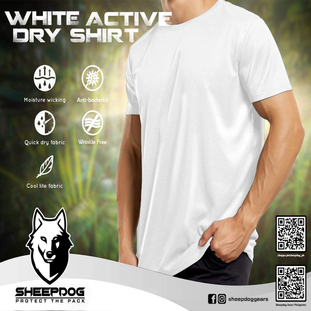 ACTIVE DRY FIT SHIRT PLAIN (WHITE) | Shopee Philippines