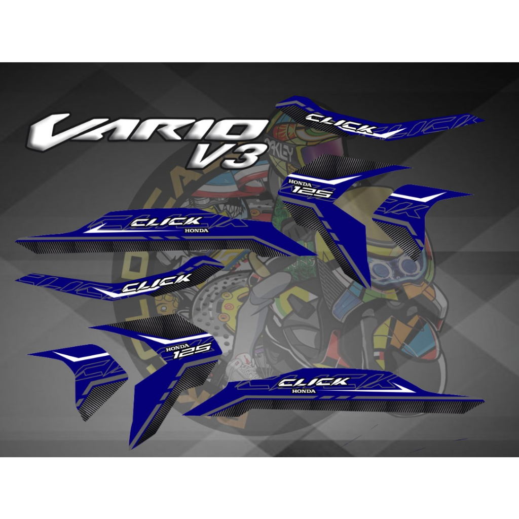 honda click v3 strip decals 6 bikcol decals | Shopee Philippines