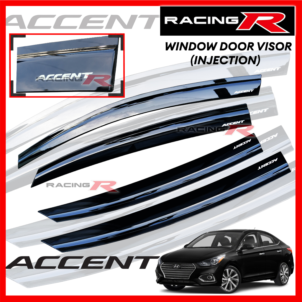 Accent Sedan 2019 to 2022 OEM INJECTION Window Door Visor Black / Rain ...