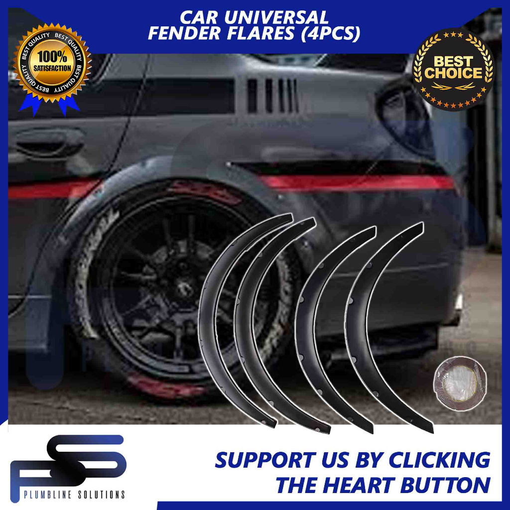 Universal Car OEM Slim Type Fender Flares Black / 4pcs set / High ...
