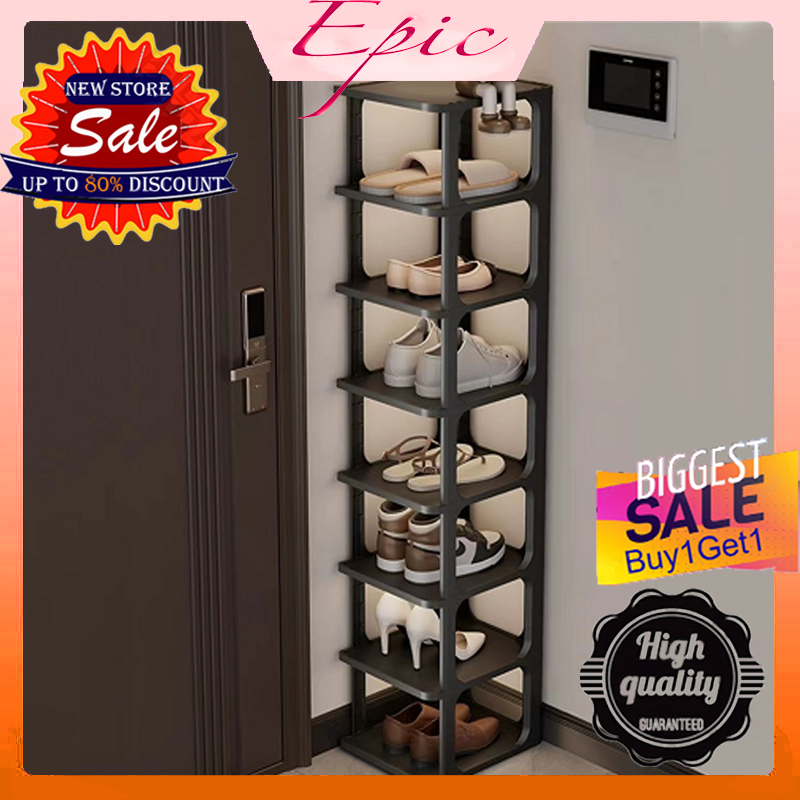 EPIC Black Shoe rack Stackable Shoes Organizer Storage Stand Space ...