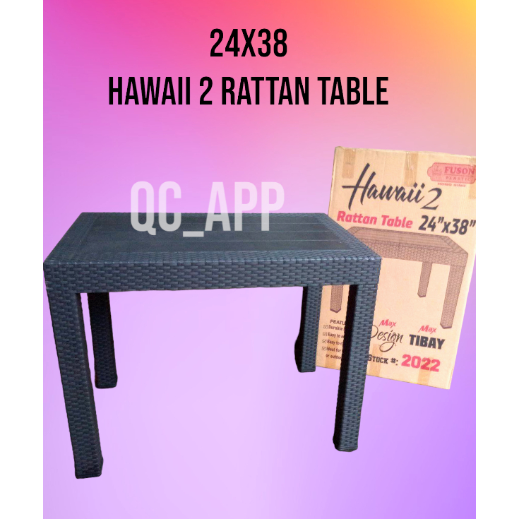 (24x38) Hawaii 2 Rattan Table / plastic rattan indoor outdoor table ...