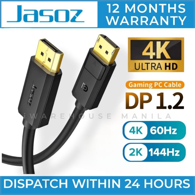 Jasoz Gaming Displayport 1.2 4K Dp to dp cable 1.5m 3m 3m Displayport ...