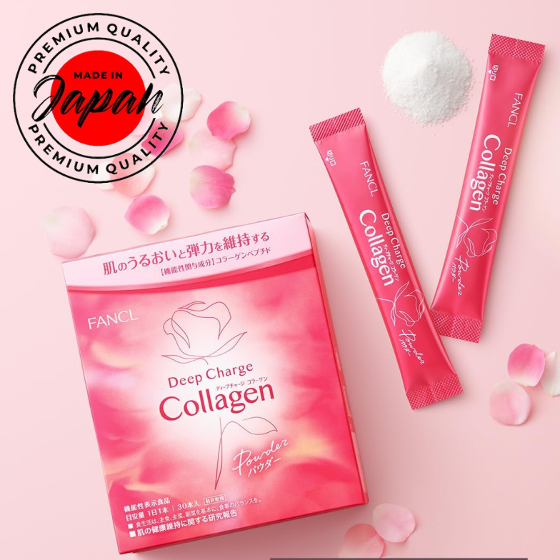 FANCL Deep Charge Collagen Powder, 30 Day Supply, 0.1 oz (3.4 g) x 30 ...