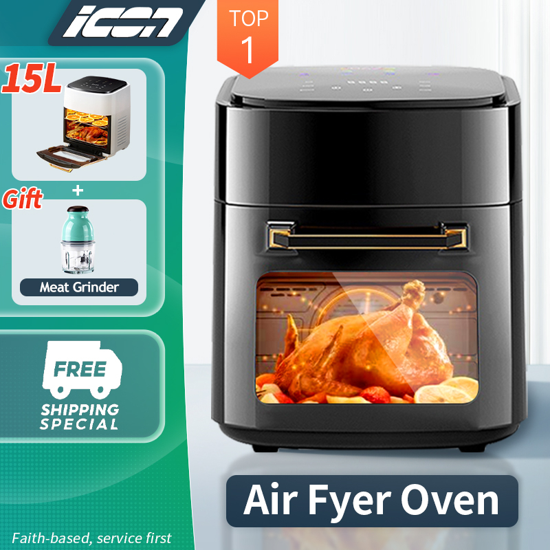 ICON Air Fryer Oven 15L 8L 4L Air Fyer Touch Digital Display Oil Free ...