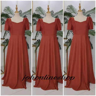 rusty orange filipiniana modern puff up gown for entourage | Shopee ...