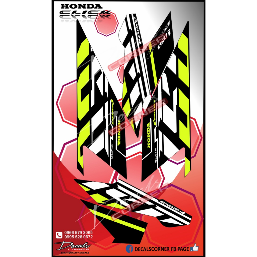Honda Click V1 Stock design Sticker | Shopee Philippines