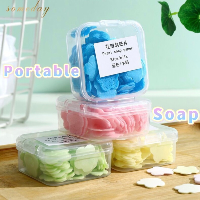 100PCS Disposable Soap Paper Travel Soap Paper Washing Hand Bath Clean ...