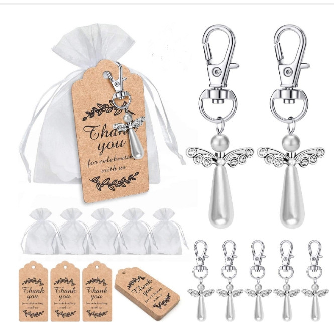 50/20Pcs Angel Keychains Thank You Gift Wedding Favors Guardian Angel ...