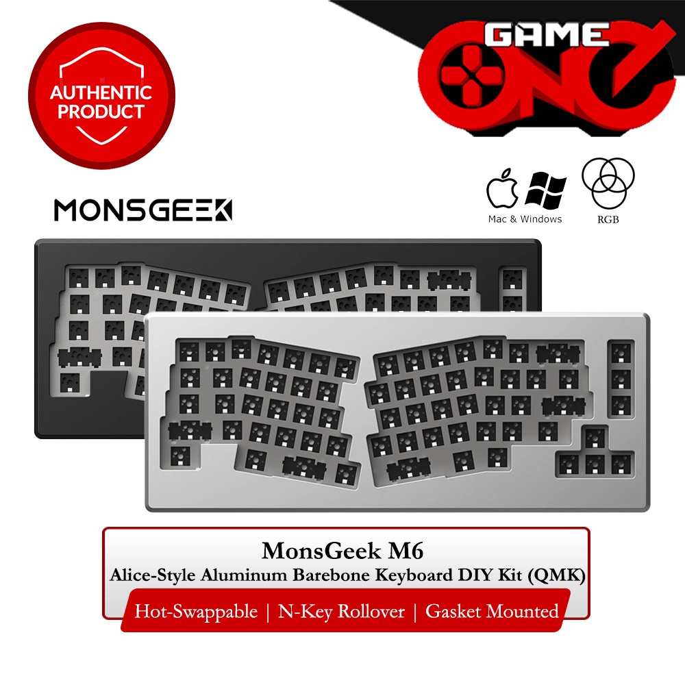 MonsGeek M6 Alice-Style RGB Aluminum Barebone Keyboard DIY Kit QMK ...