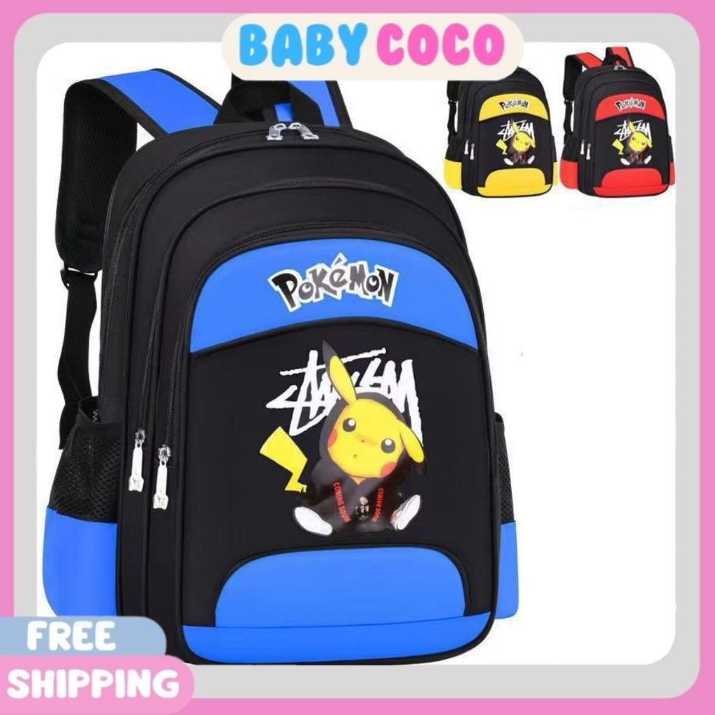 Baby coco Cartoon Pikachu Design School Bag Backpack 16 Inches Large ...