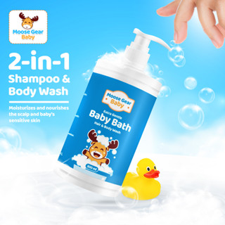 Moose Gear Baby Bath Gel Hair & Body Wash 300ml Soap & Shampoo Extra ...