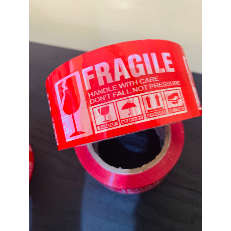 2inch 100/200M red fragile tape handle with care | Shopee Philippines