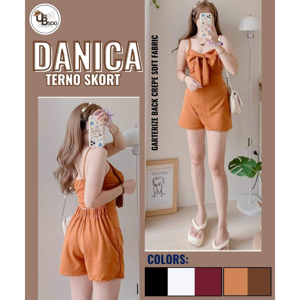 DANICA terno skort garterized back for women Plain Korean OOTD comfortable D1 | Shopee Philippines
