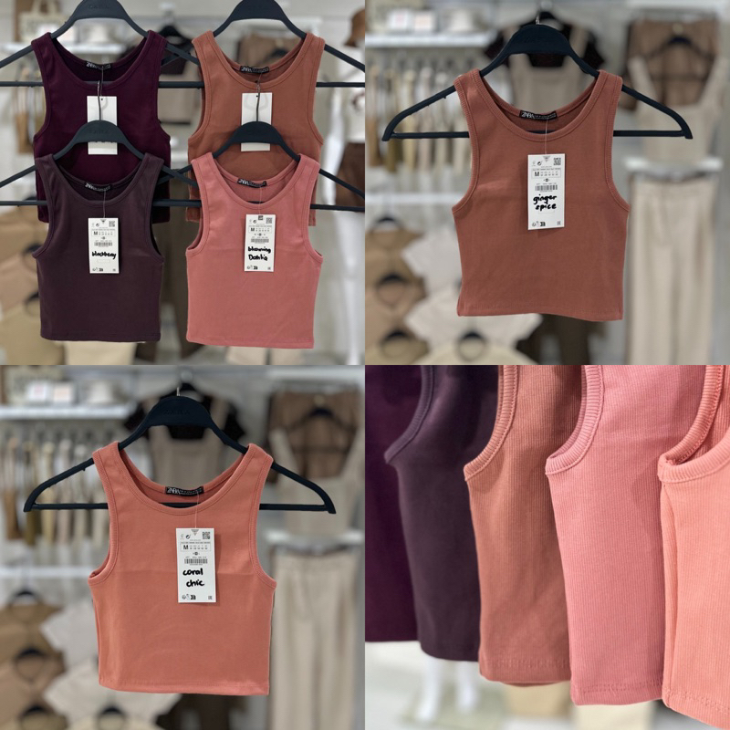 Racerback halter neck tank top sando crop sleeveless ribbed casual ...