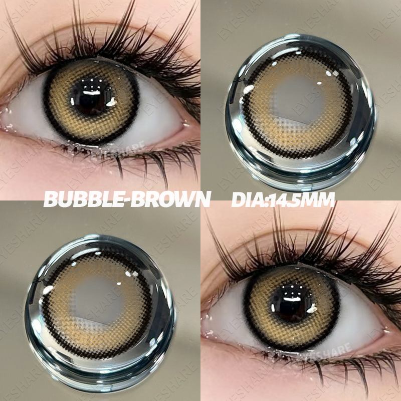 EYESHARE BUBBLE series -1.00~-10.00 graded contact lens brown gray ...