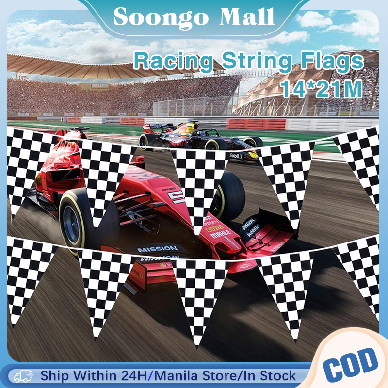 Checkered Stripe Flags 14x21cm Black And White Racing Banner For Car ...