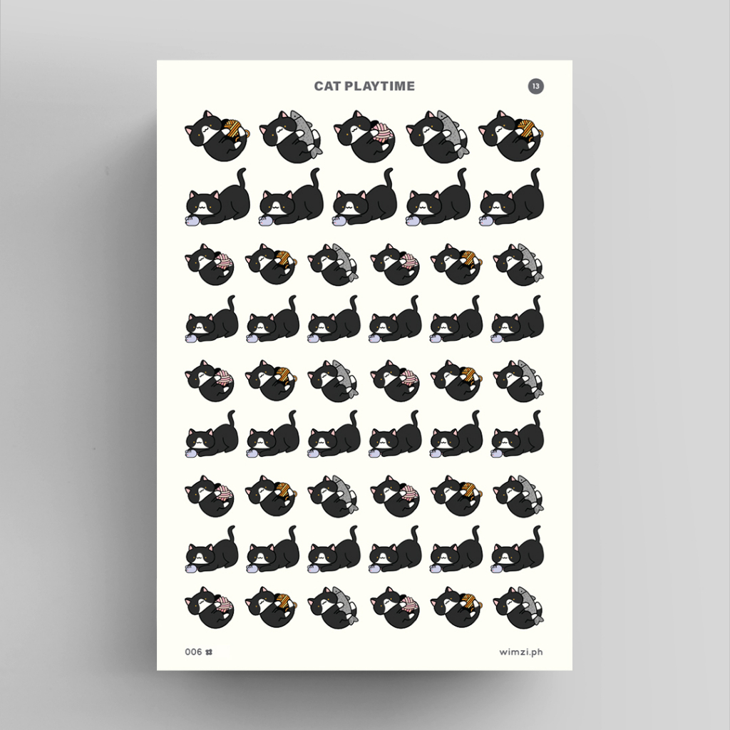 Cat Playtime Stickers for Planners/ Journals/ Bujo/ DIY Scrapbooking ...