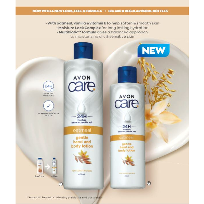AVON Care Oatmeal Gentle Hand and Body Lotion 400ml and 250ml | Shopee ...