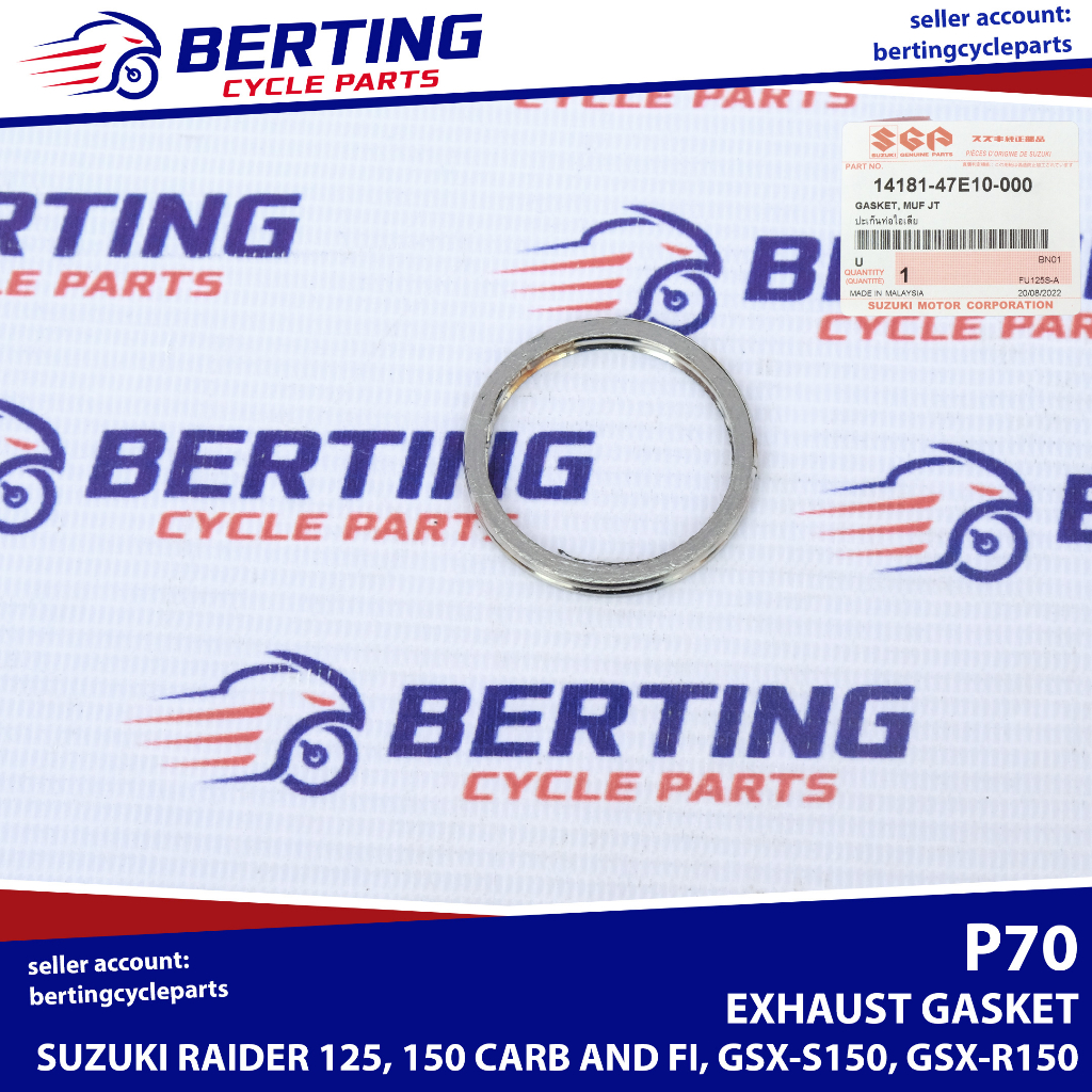 SGP EXHAUST GASKET Suzuki Raider 125 150 Carb and FI GSX-S150 GSX-R150 ...
