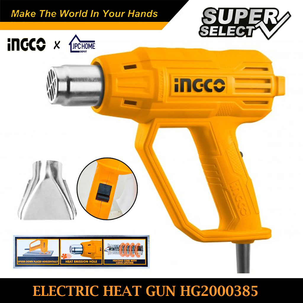 Ingco Electric Heat Gun With Nozzle 2000W HG2000385 Super Select ...