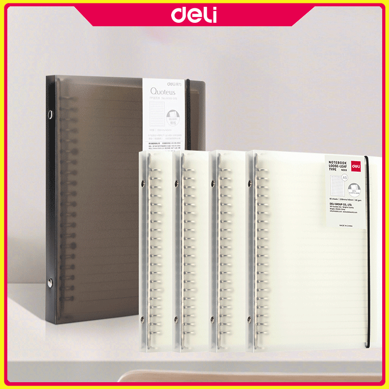 Deli A5/B5 Binder Notebook 60 Sheets Loose-Leaf Refillable Witing Spiral Notebooks | Shopee ...