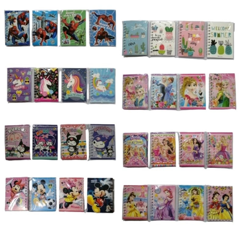 4pcs Spiral Mini Notebook Character. | Shopee Philippines