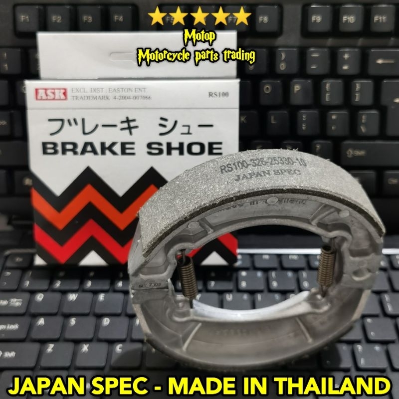 ASK BRAKE SHOE FOR RS100 - STX 125 - YL2GF - JAPAN SPEC - MADE IN ...