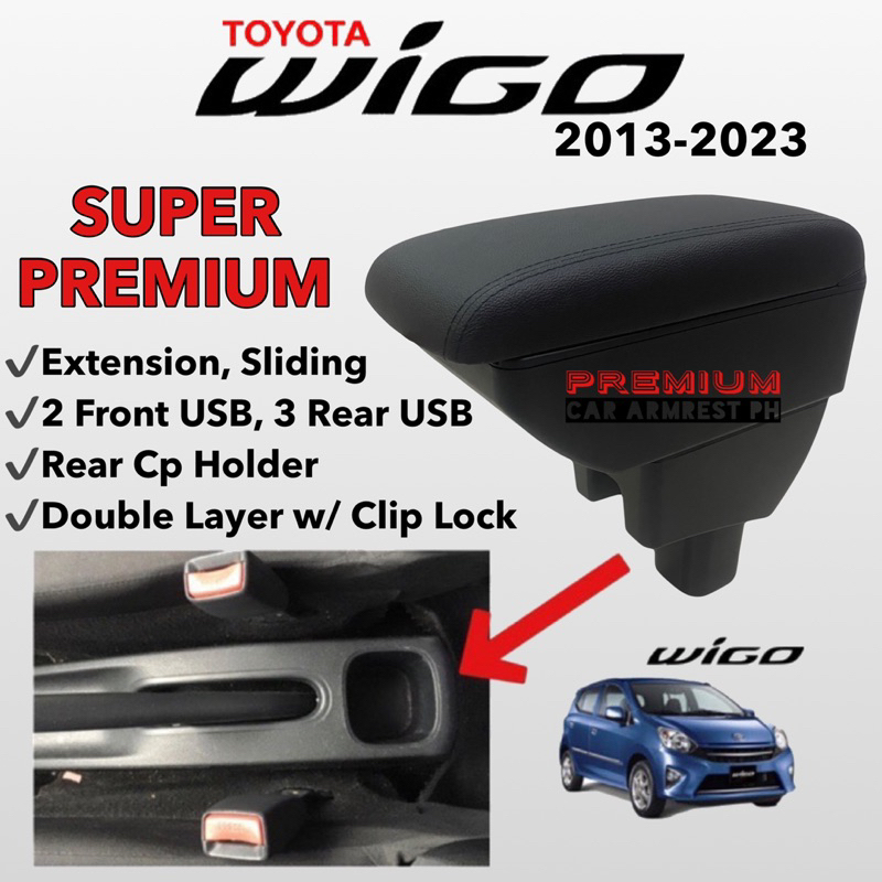 Toyota Wigo Super Premium Armrest Console Box (2013-2023) | Shopee ...