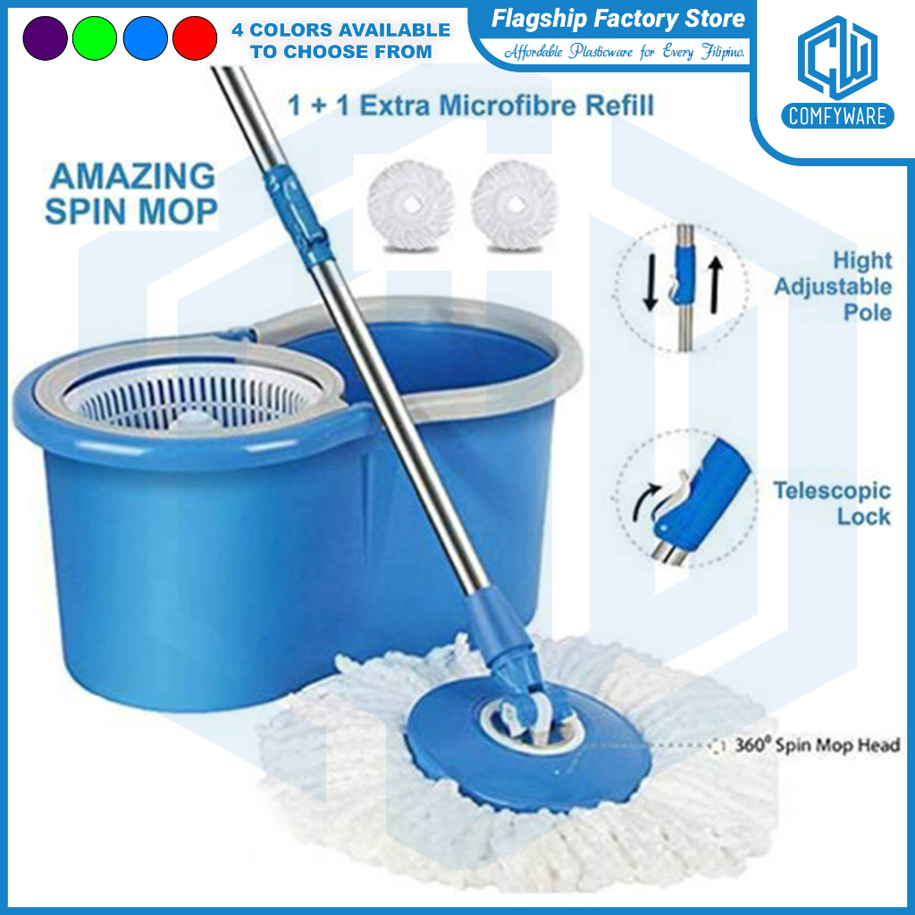 Microfiber Magic 360 Spin Rotating Tournado Floor Mop Spinnable Spinner ...