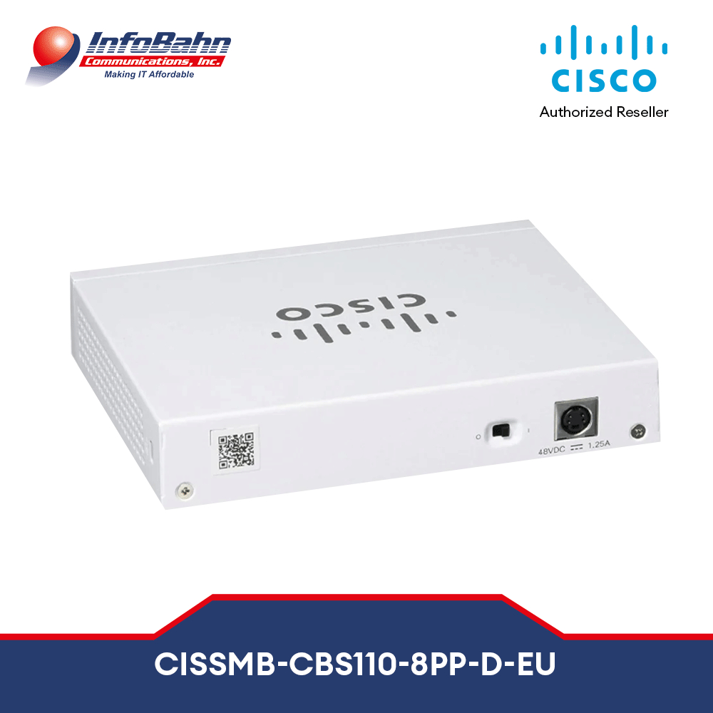 Cisco Business Unmanaged Switch, 8 Port Ge, Partial Poe, Desktop, Ext Ps Cbs110-8pp-D Infobahn ...
