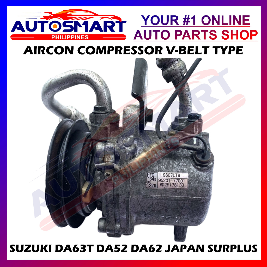 AIRCON COMPRESSOR V-BELT TYPE FOR SUZUKI DA63T DA52 DA62 JAPAN SURPLUS ...