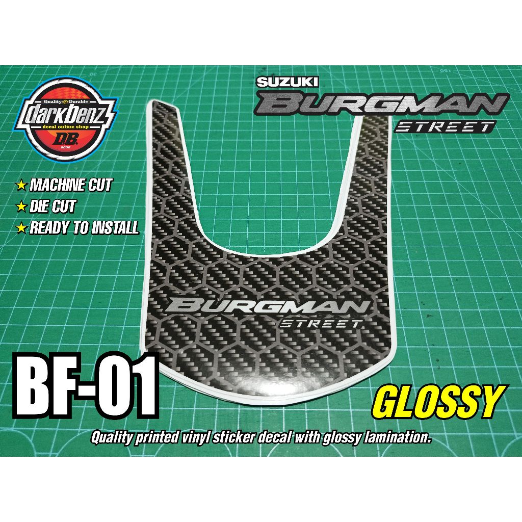 Suzuki Burgman 125 - Honeycomb Design for Front Fender Printed Sticker ...