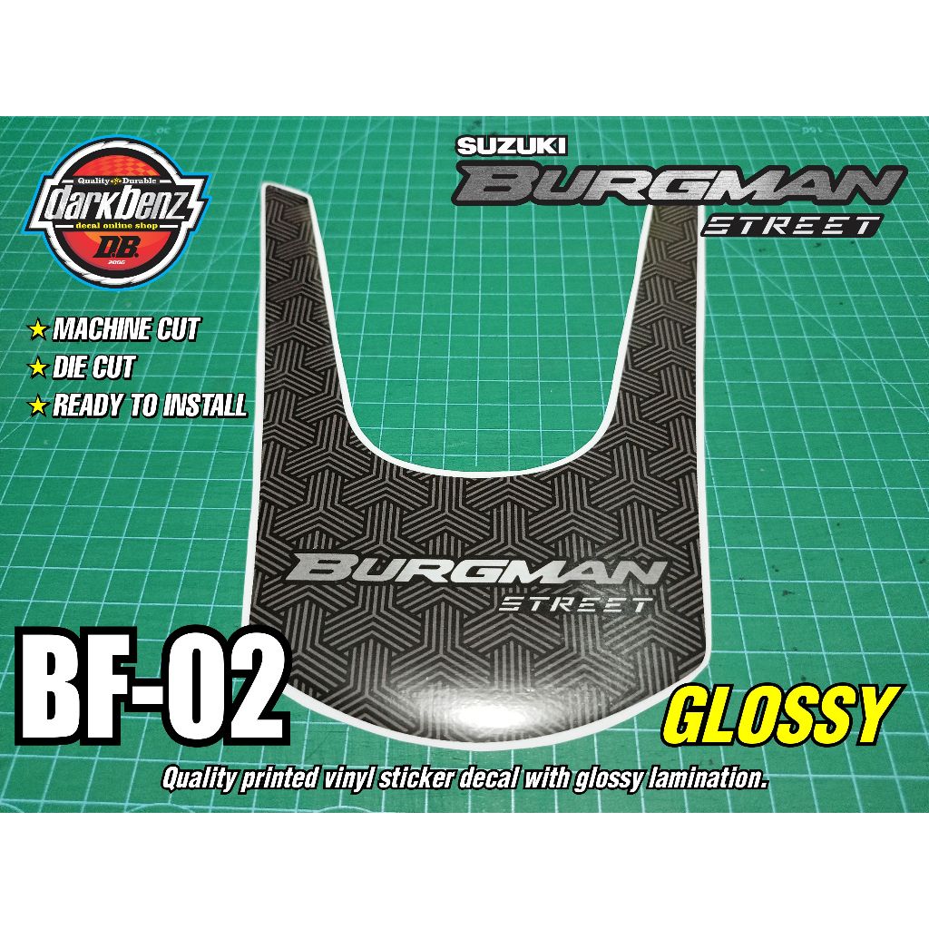 Suzuki Burgman 125 - Honeycomb Design for Front Fender Printed Sticker ...