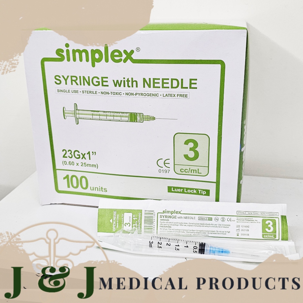 SIMPLEX Syringe 3cc x 23G (100PCS) | Shopee Philippines