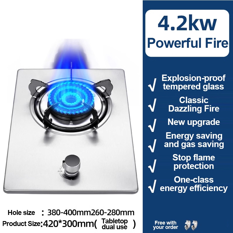 IKER double-head gas stove embedded desktop dual-purpose stove (gas ...