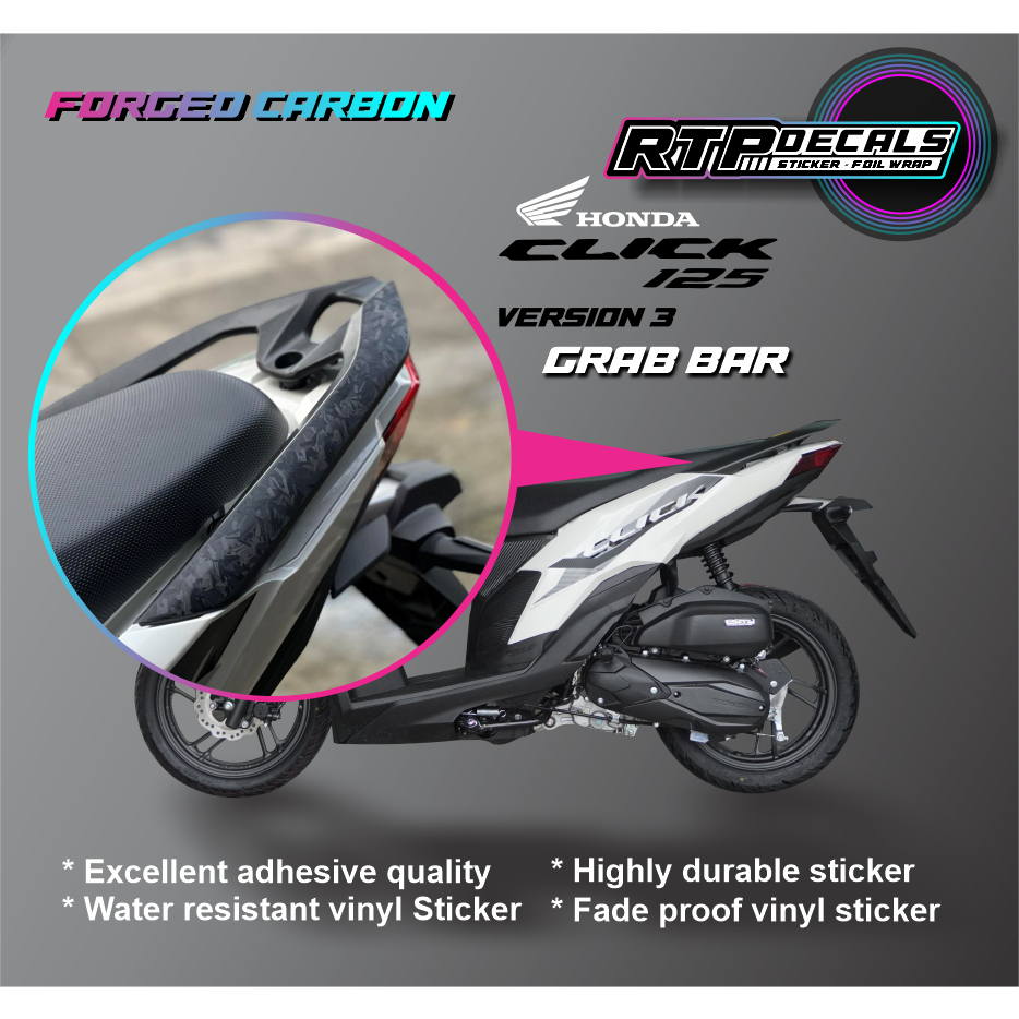 HONDA CLICK 125 V3 GRAB BAR CARBON FIBER DECALS STICKER(NEW PRODUCT ...