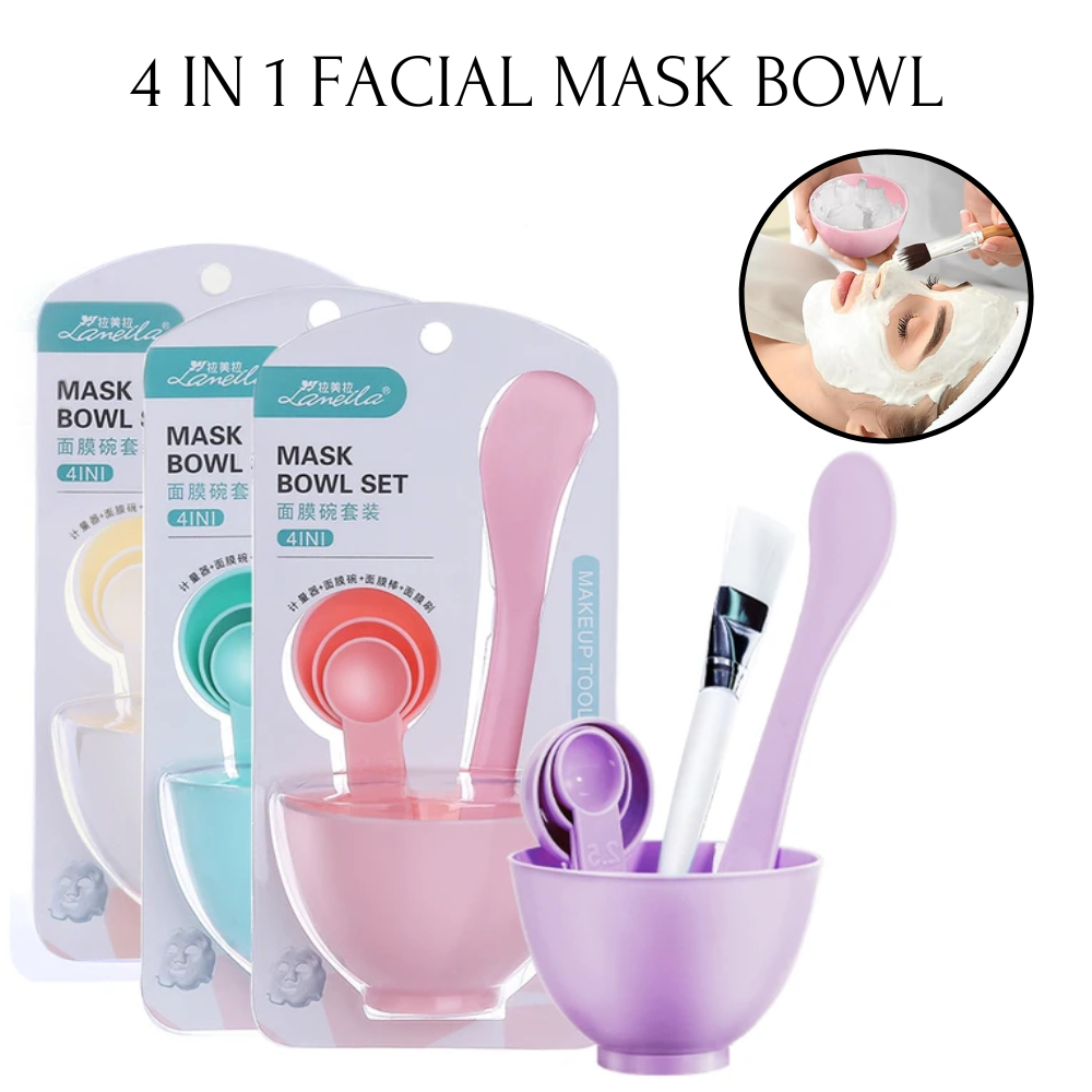 G2G I Classic 4 in 1 Mask powder Mixing Bowl Set DIY Facial Mask Bowl ...