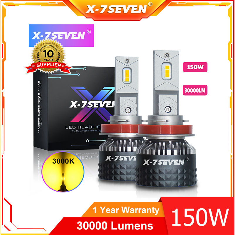 USA X-7SEVEN H4 LED Headlight ZEUS 150W 30000LM 3000K Amber color 1 ...