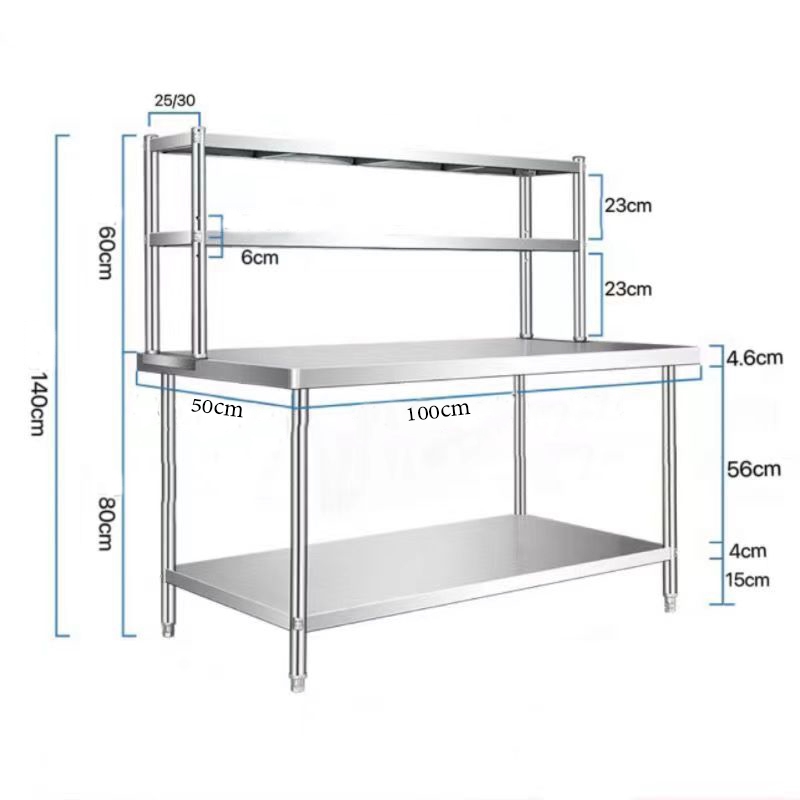 304 Stainless steel shelf easy to clean restaurant Double layer ...