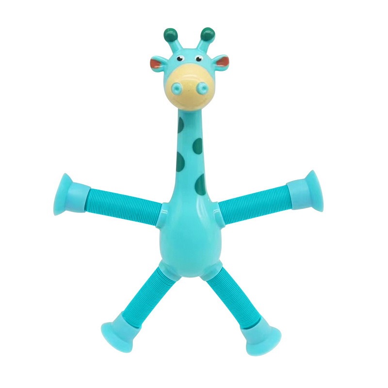 Telescopic Suction Cup Giraffe Toy Pop Tubes Mixed Animals Suction ...
