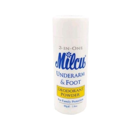 Milcu underarm and foot deodorant powder 80grams, Roll on 50ml | Shopee ...