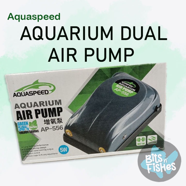Aquaspeed Dual Aquarium Air Pump AP-556 | High-Output Fish Tank Aerator with Dual Outlet ...