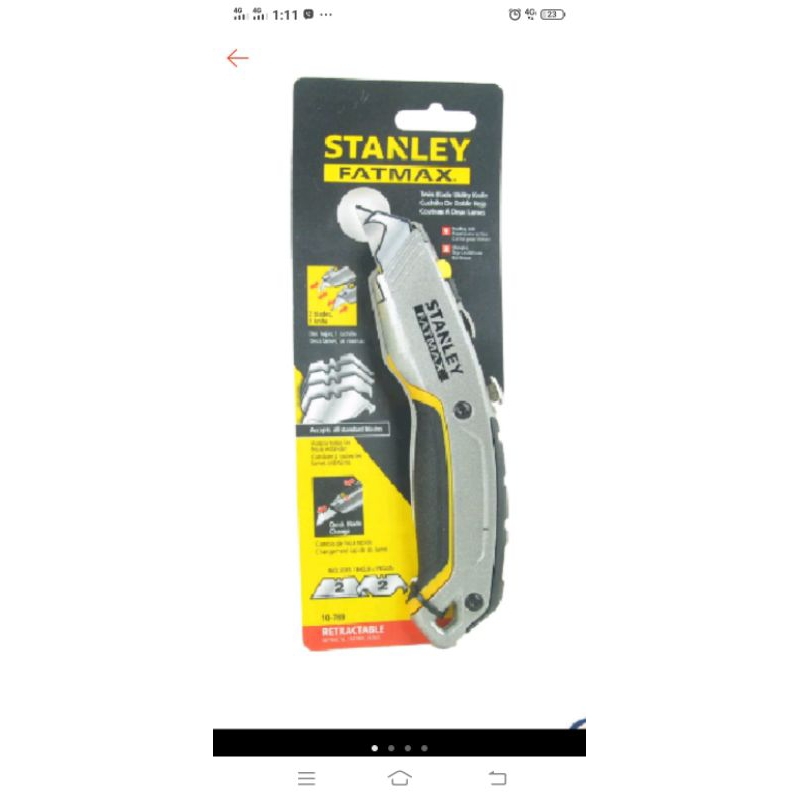 STANLEY 10-789 FatMax Twin Blade Knife | Shopee Philippines