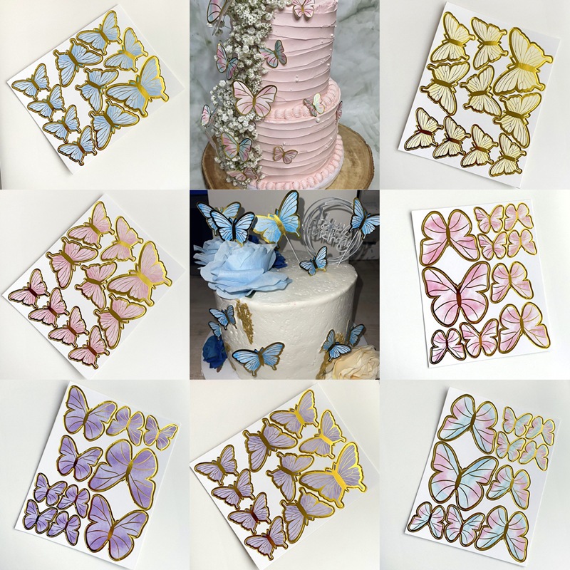 Multi-pack Paper Butterfly Topper Cake Topper Birthday Cake Decoration ...