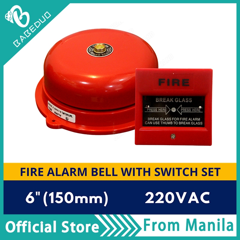 6" Fire Alarm Bell 220V AC 6 Inches and Fire Alarm Switch Sound Level ...