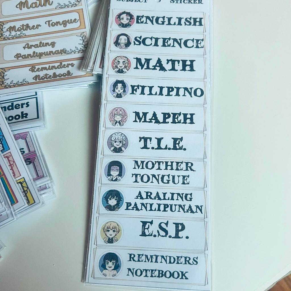 SUBJECT LABEL STICKER / Notebook Subject Stickers 10 Pieces/card ...