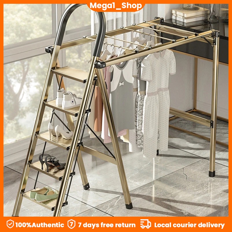 Household ladder folding hanger indoor double -use telescopic character ...